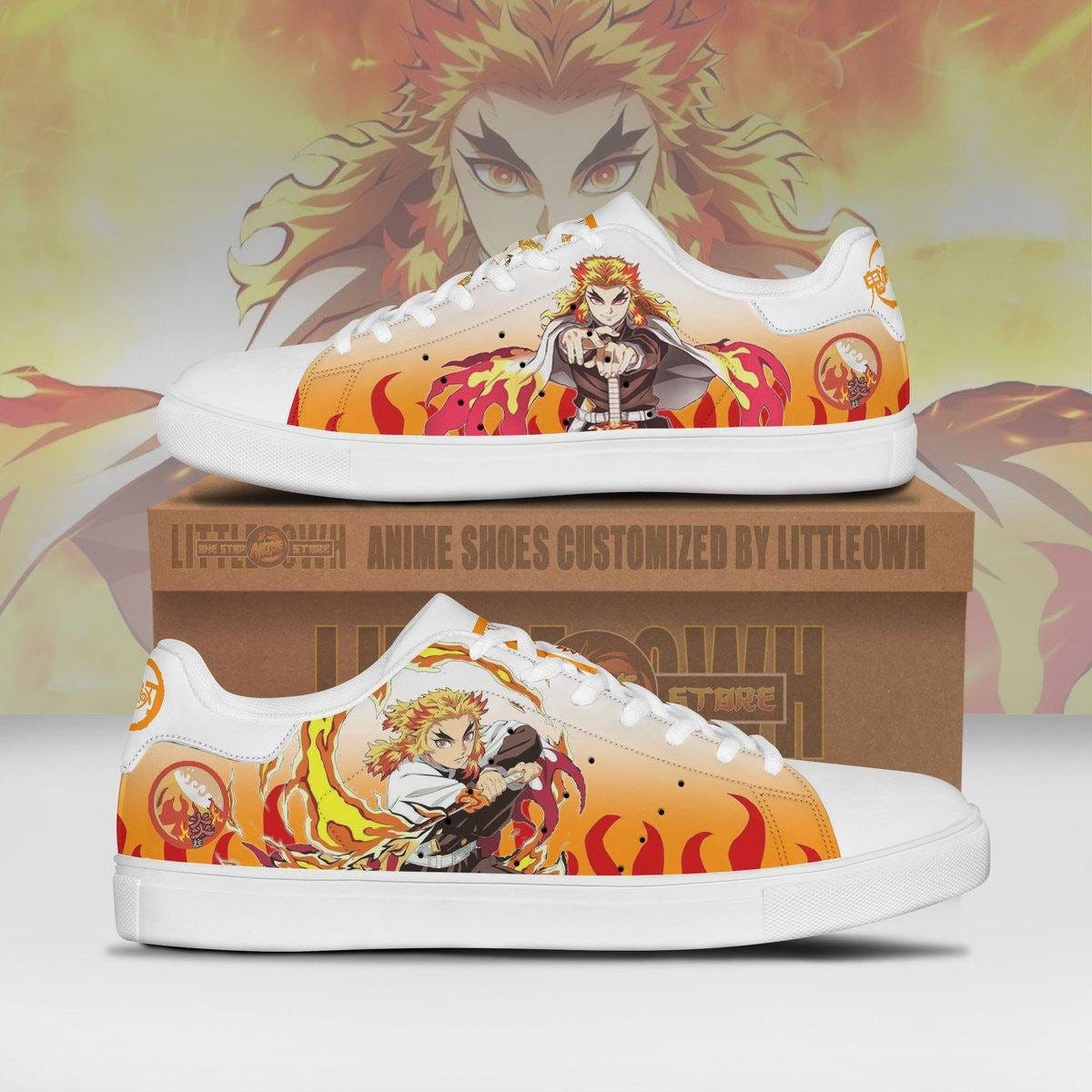 Rengoku Skate Shoes Custom Demon Slayer Anime Sneakers | by Niki Shoes ...
