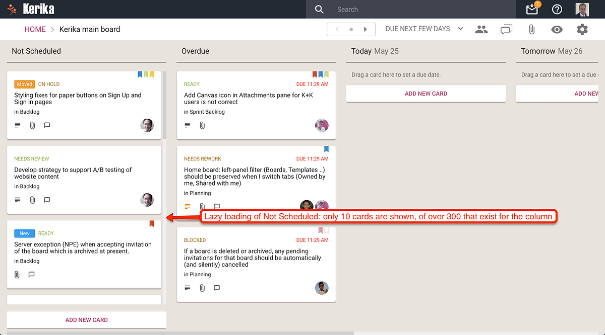 A transition to lazy loading. With our big UI redesign, launched a ...