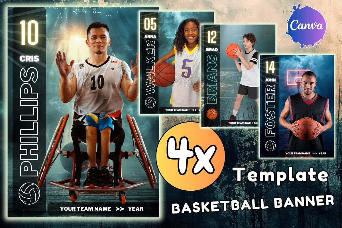 Canva Basketball Banner Template Poster Free | by Fractal Flare Son ...