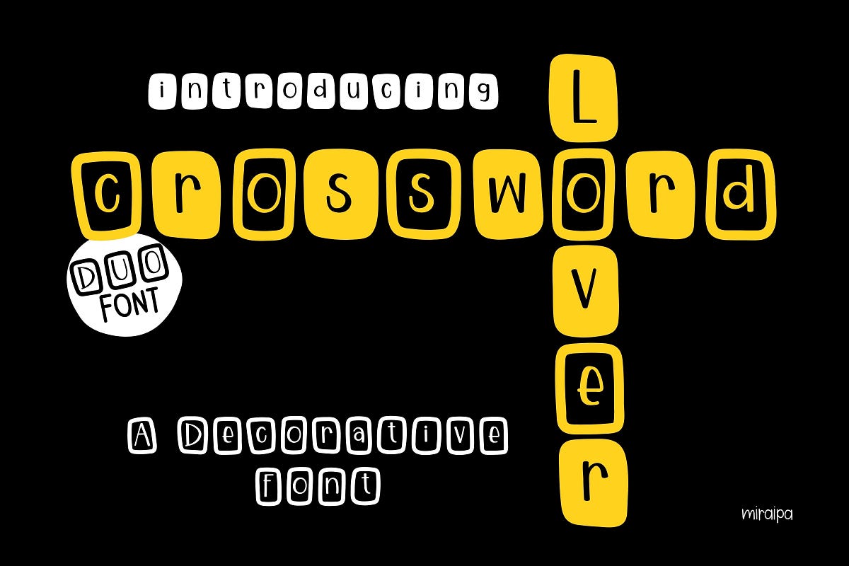 Crossword Lover Font - Threedsvgpros - Medium