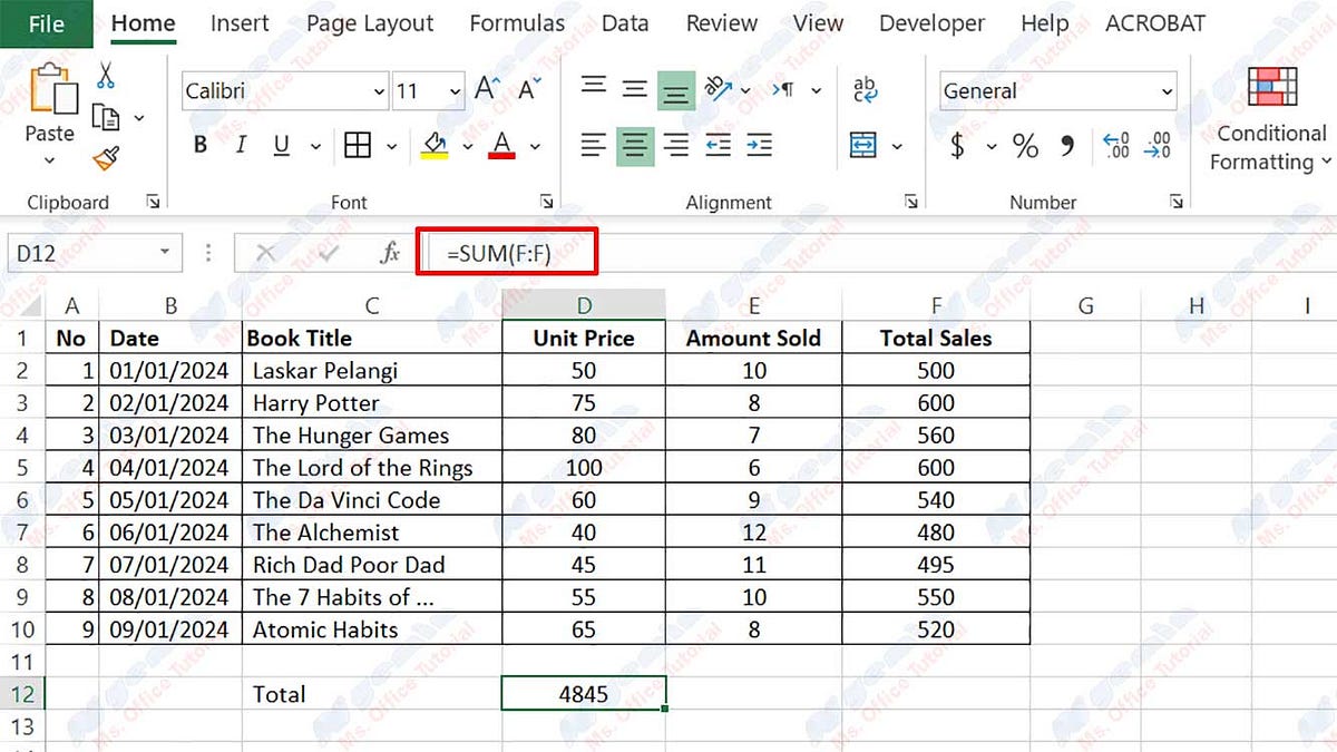 How to Sum Entire Columns in Excel Easily and Quickly | by Bardimin.com | May, 2024 | Medium