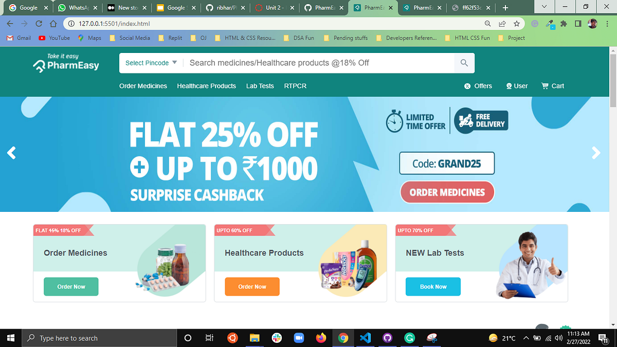 Project PharmEasy Clone. Hi Everyone, This is our first team… | by Rajesh kumar | Medium