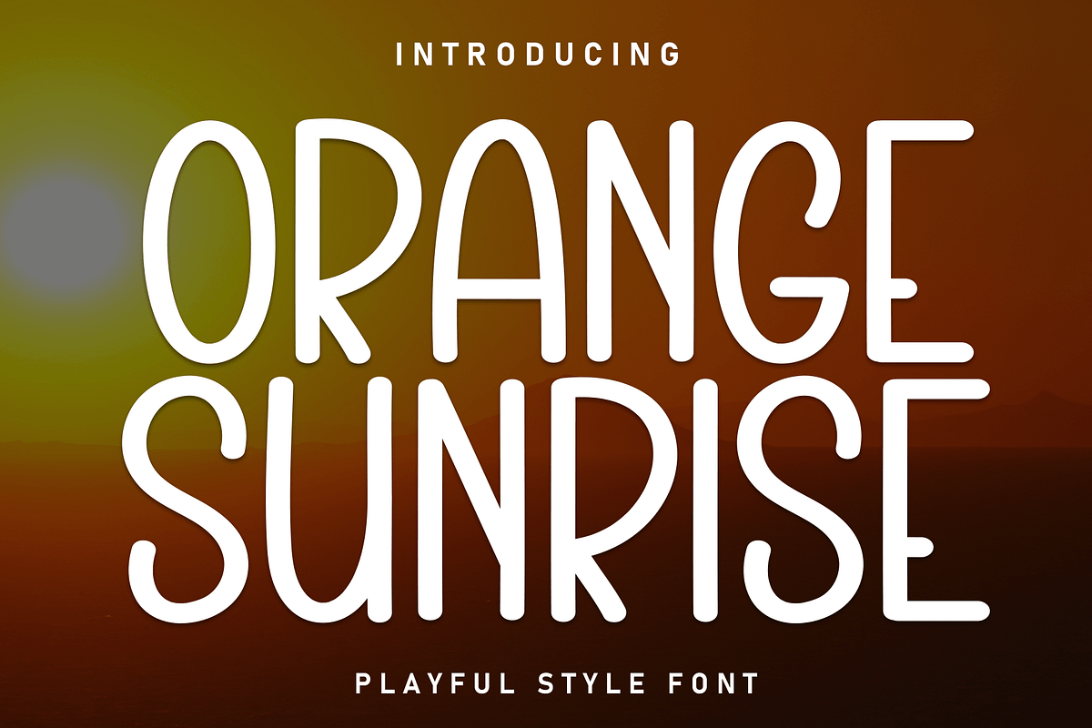 Orange Sunrise Font - Digidruid - Medium
