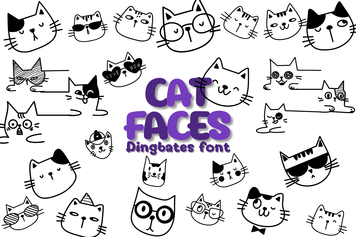Cat Faces Font - Emmaethereal - Medium