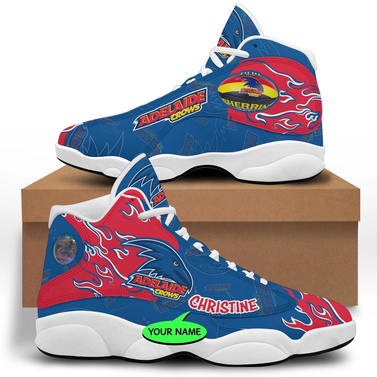 Personalized Adelaide Football Club Blue Red Air Jordan 13 Printing ...