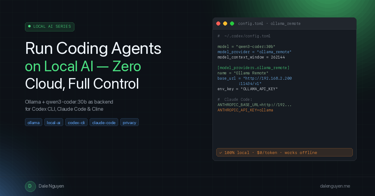 Run Coding Agents on Local AI — Zero Cloud, Full Control | by Dale ...