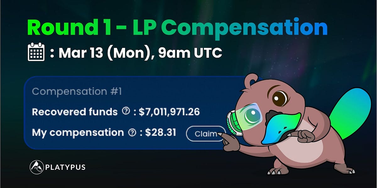 First Round of Compensation for Affected LPs is Here! | by Platypus.finance | Platypus.finance ...