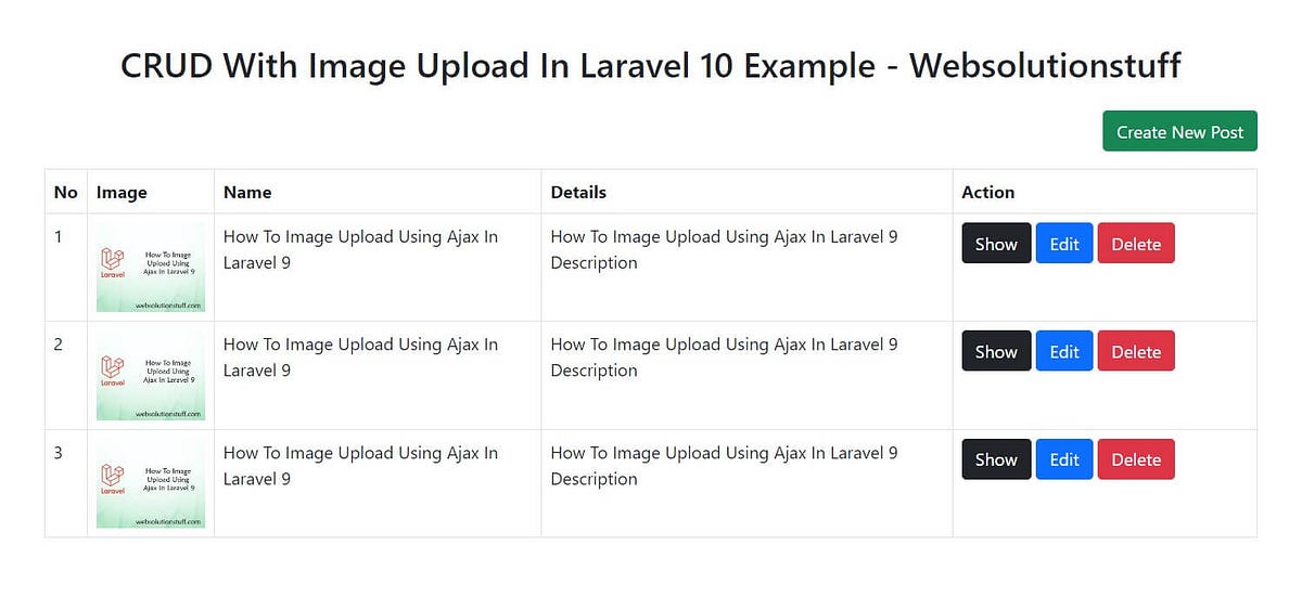 CRUD With Image Upload In Laravel 10 Example | Medium