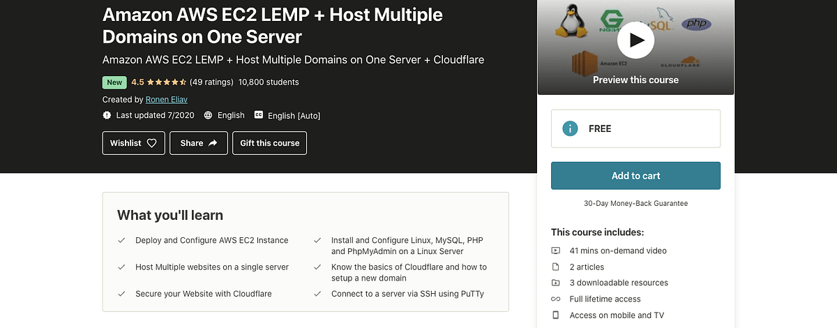 Amazon AWS EC2 LEMP + Host Multiple Domains on One Server | Free Courses | by FresherCooker.in ...