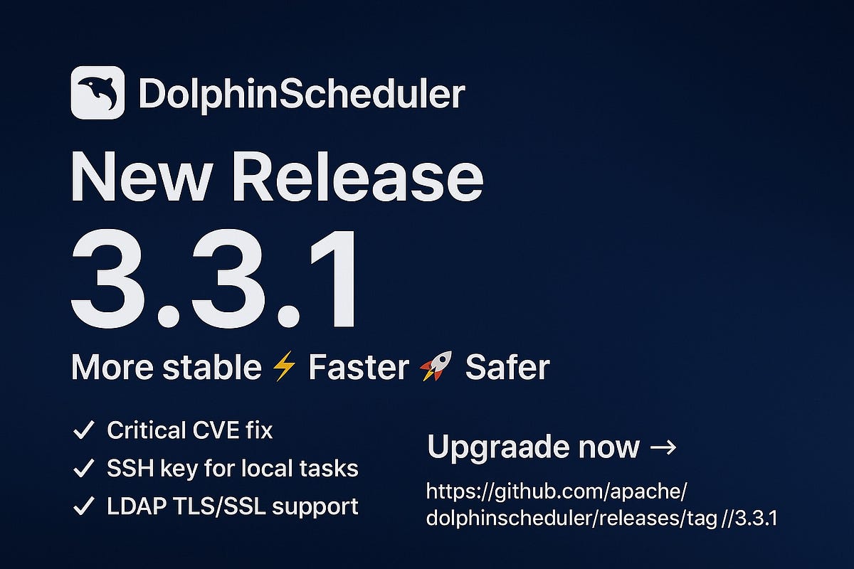 Apache DolphinScheduler 3.3.1 is Released: More Stable, Faster, Safer! | by Apache ...