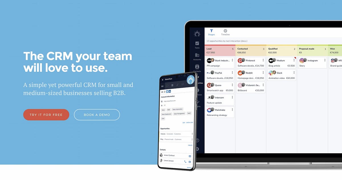 7 Best CRMs for Startups in 2024 | by Jeroen Corthout | Salesflare Blog ...