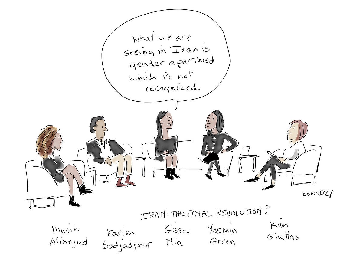 Gender Apartheid. Oslo Freedom Forum drawings | by Liza Donnelly | Medium