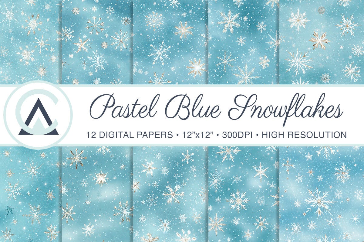 Pastel Blue Snowflakes Winter Background Free | by Echo Euphoria | Sep ...