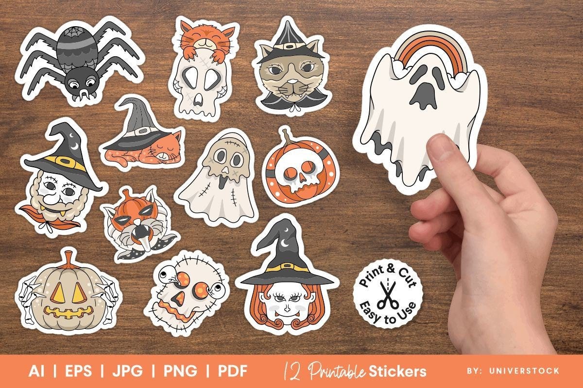 Halloween Printable Stickers Bundle Free | by Mehomugpes | Oct, 2024 ...