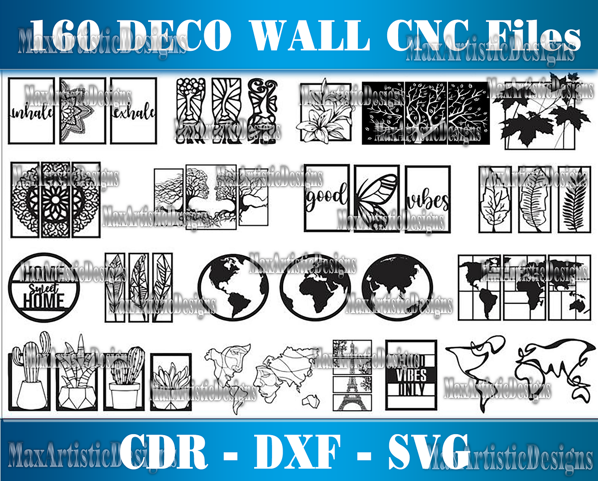 140+ wall decor sets in DXF-CDR format for plasma laser cutting and CNC ...