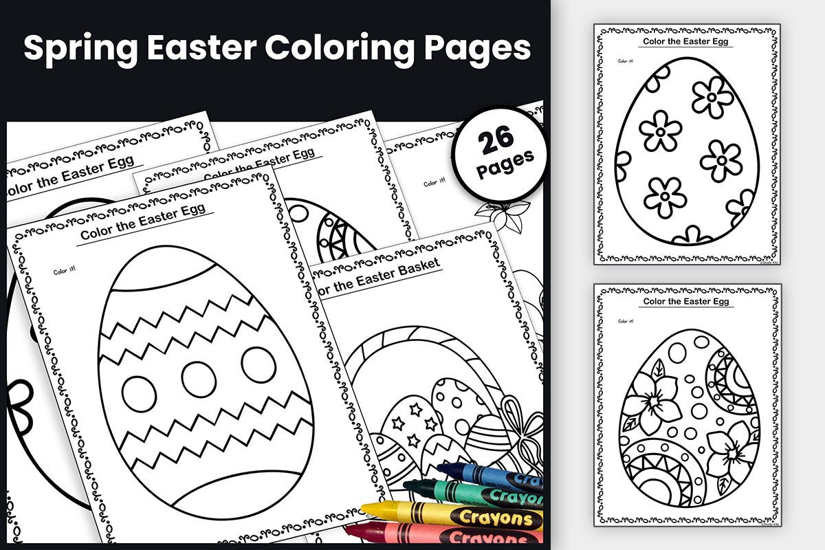 Easter Coloring Pages — Spring Activity | by Daniellee | Mar, 2024 | Medium