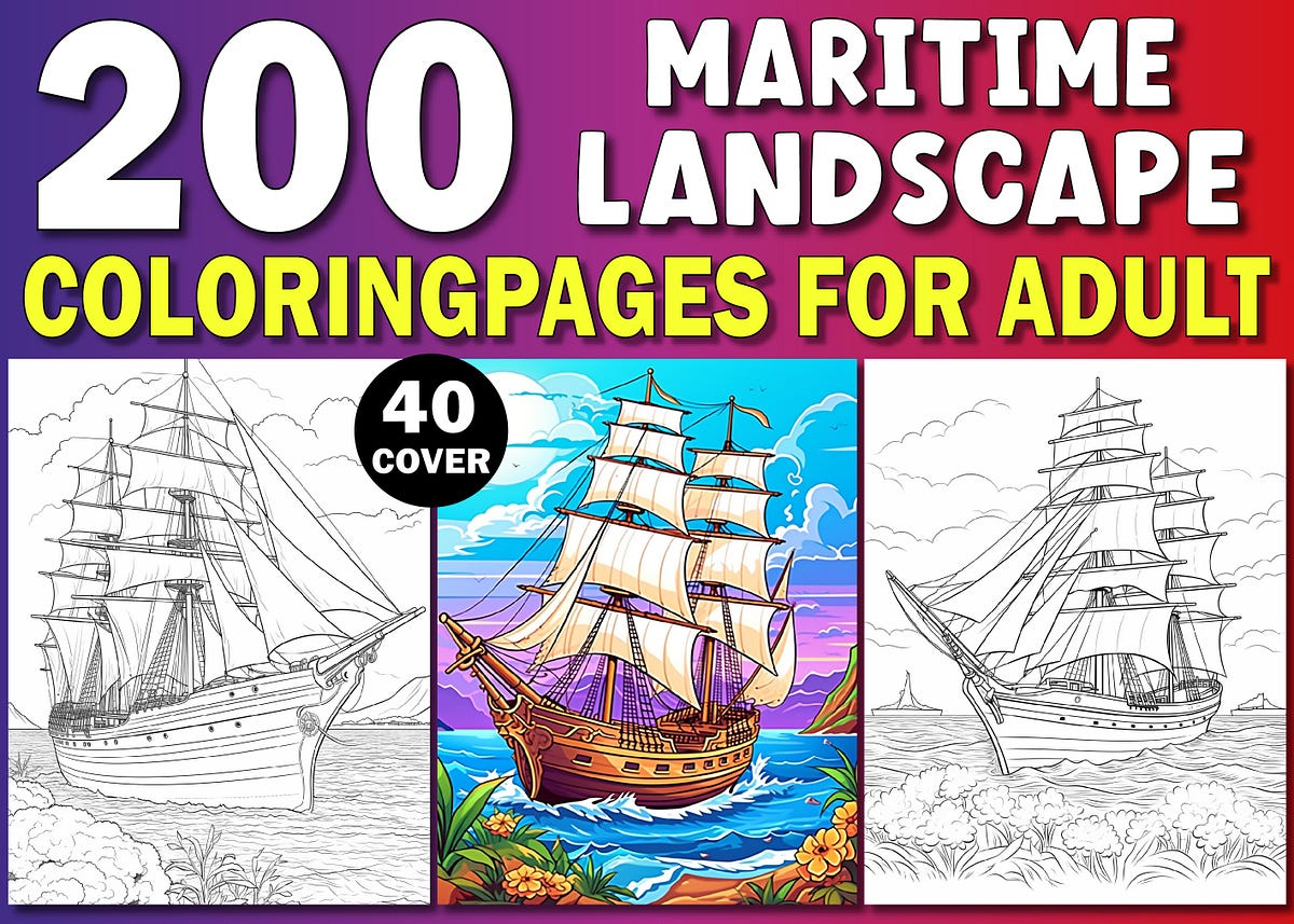 Maritime Landscape Coloring Book Pages Free | by Hailey Jade | May ...