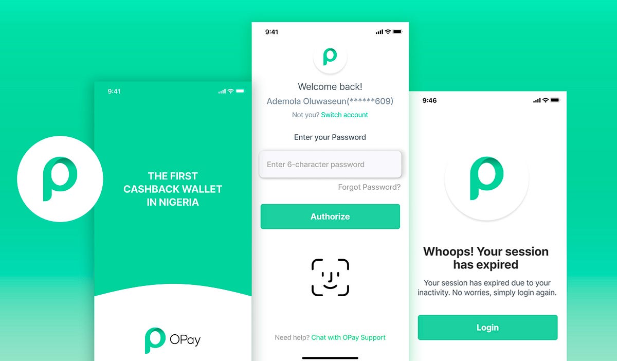 OPAY Digital Banking App — Improving the Secure Login and Session time ...