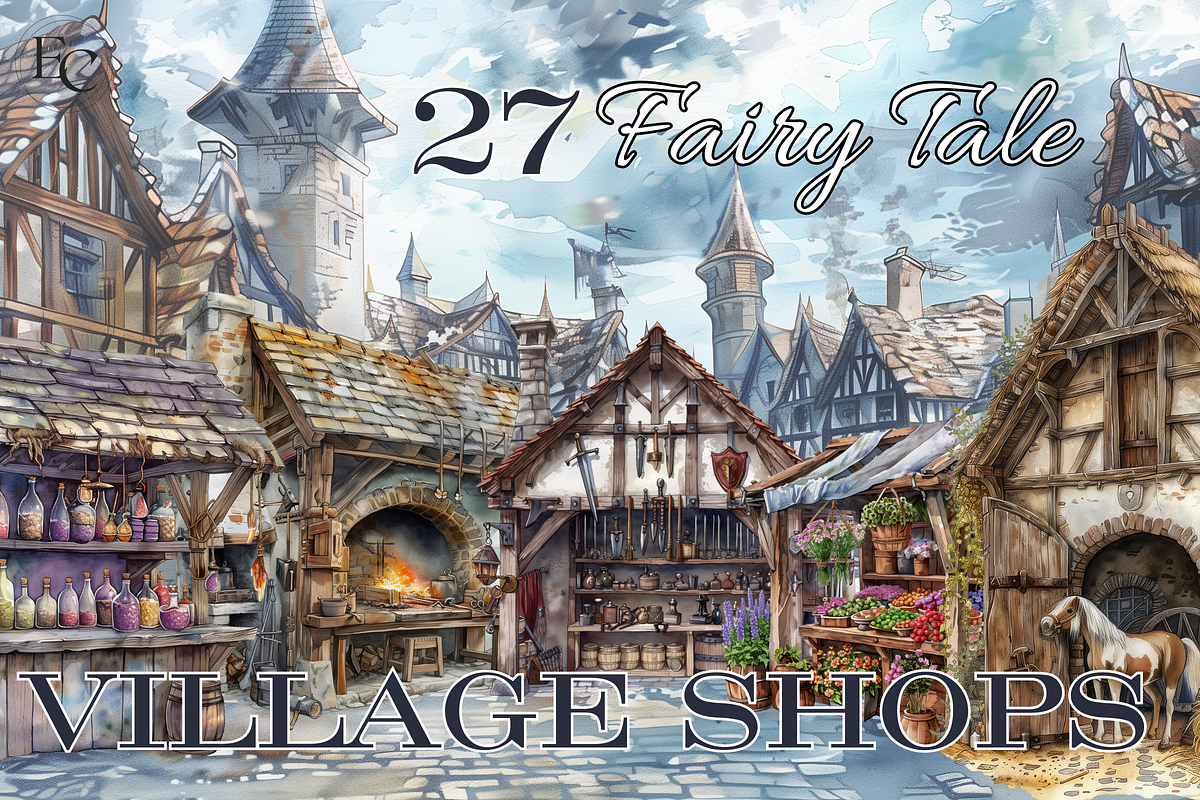 Fairy Tale Village Shops Clipart Bundle | by Yayoikusama | Jun, 2024 ...