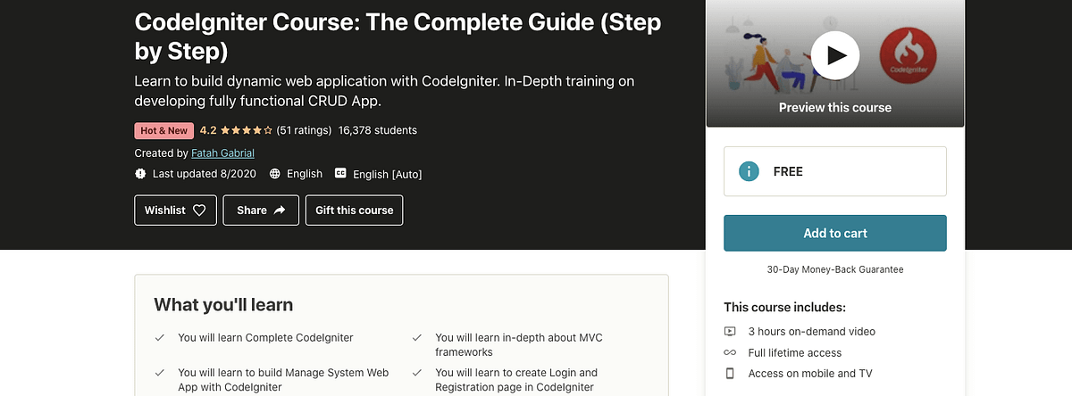 CodeIgniter Course: The Complete Guide (Step by Step) Free ... CodeIgniter Course: The Complete Guide (Step by Step) Free ...