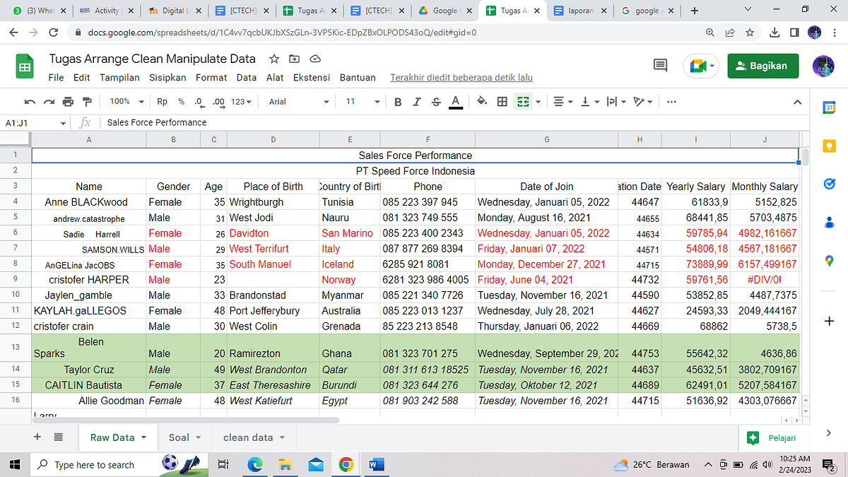 LANGKAH FORMAT DATA GOOGLE SPREADSHEET | by Ninis Arfi Yanti | Medium