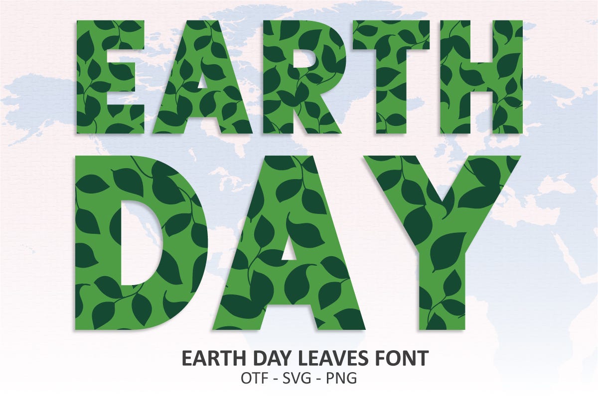 Earth Day Leaves Font | by Isabellaink | May, 2024 | Medium