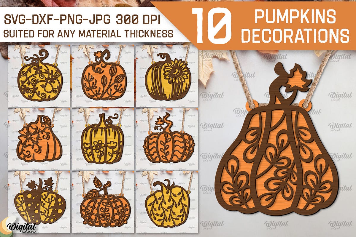 Pumpkins Decorations Laser Cut Bundle Free | by Chromaticpulse | Aug ...