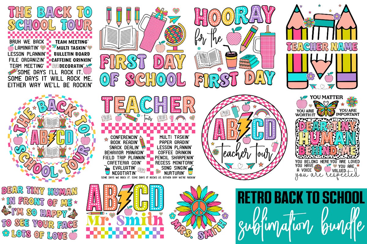 Retro Back to School Sublimation Bundle Free | by Pixelpete98 | Medium