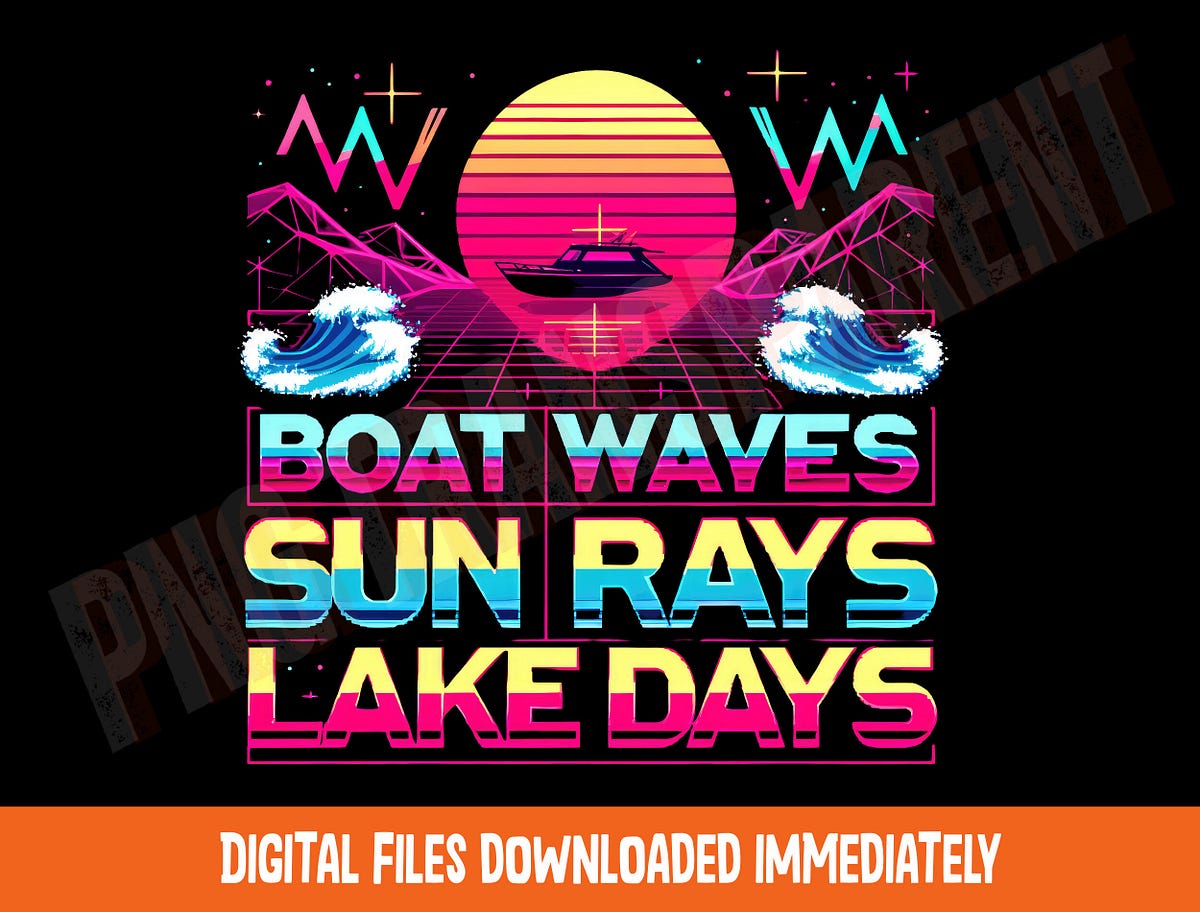 Retro Summer Png, Boat Waves Sun Rays (T-shirt Designs) | by ...