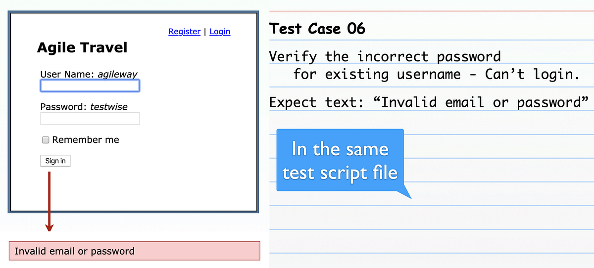 Web Test Automation Workbook 06 Failed To Sign In Test Tips For Productivity By Zhimin