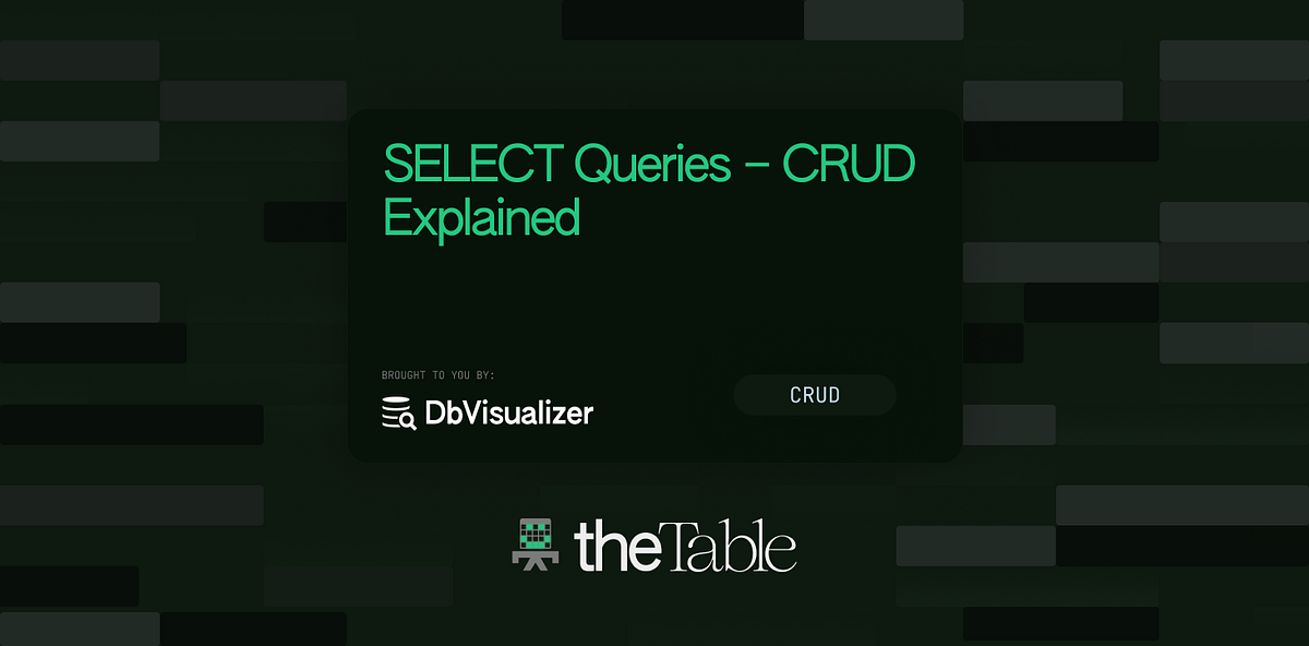 SELECT Queries - Advanced CRUD explanation part 2 | The Table /* SQL ...