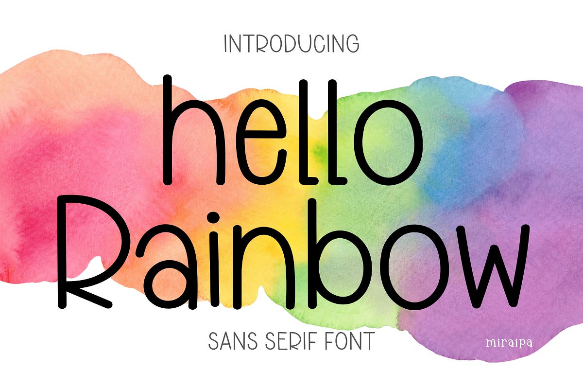 Hello Rainbow Sans Serif Font | by Chloechroma | Apr, 2024 | Medium