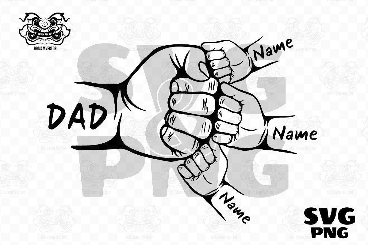 Father and Three Baby Svg Fist Bumps Svg (Printable Illustrations) | by ...