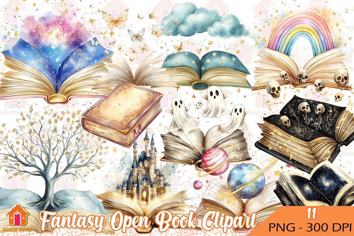 Fantasy Open Book Clipart PNG Free | by GlitchGoblin | Sep, 2024 | Medium