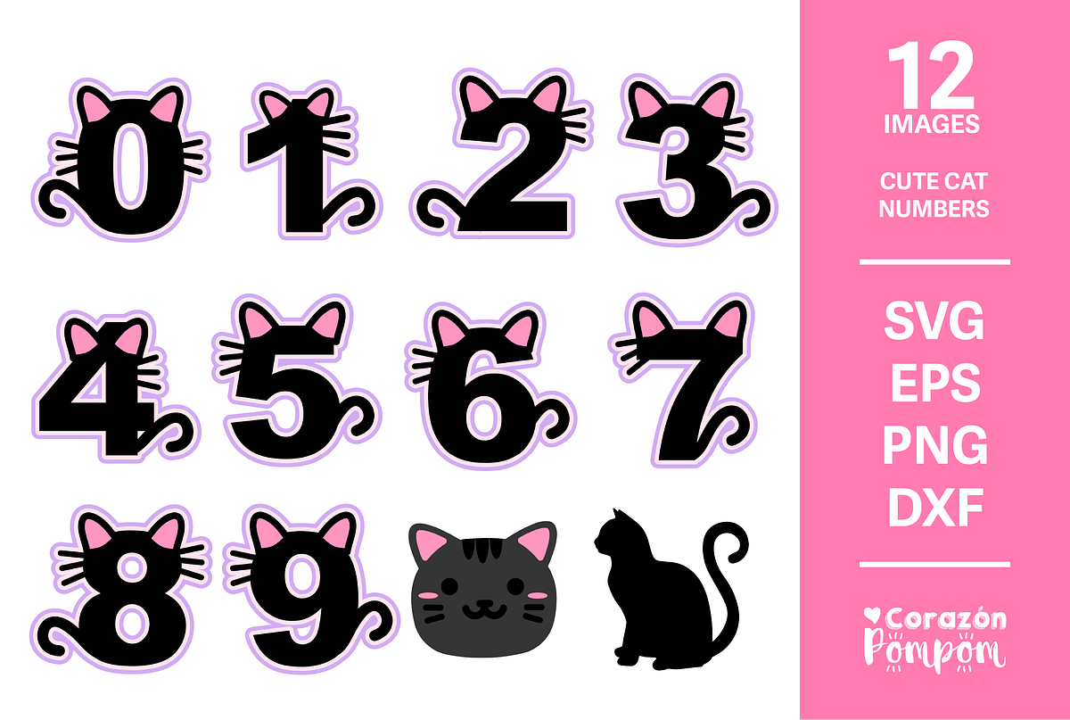 Cat Numbers Cake Topper Bundle SVG Free | by Subsequent | Oct, 2024 ...