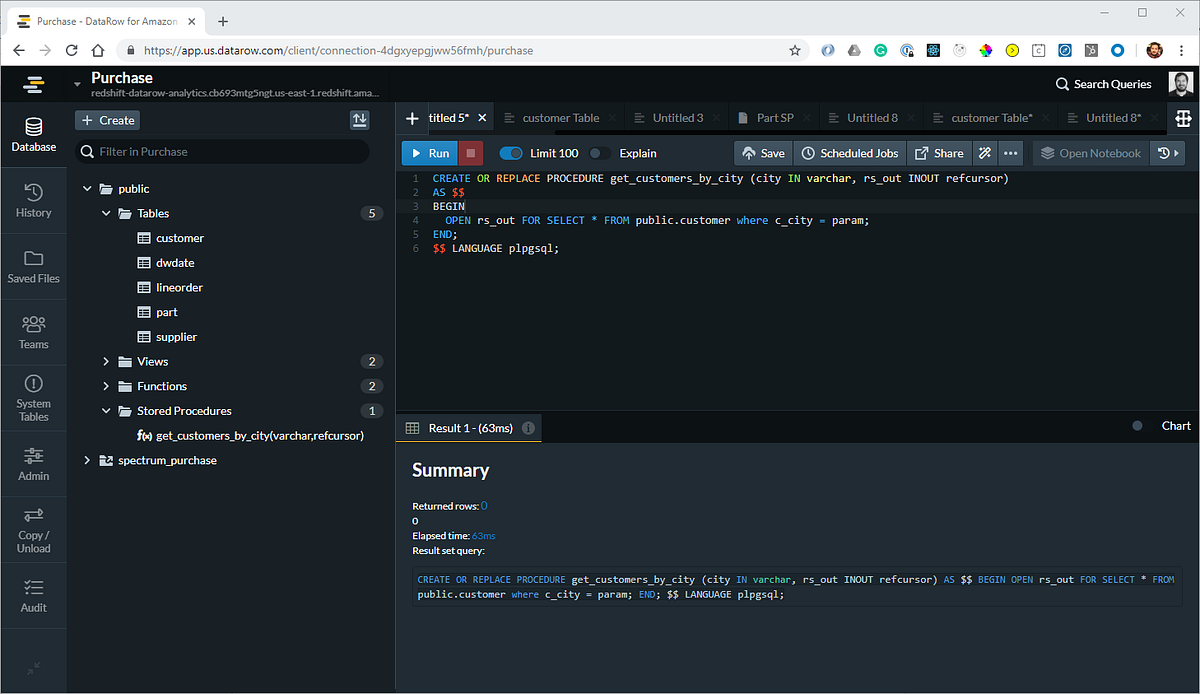 Using Amazon Redshift Stored Procedures By Can Abacıgil Medium