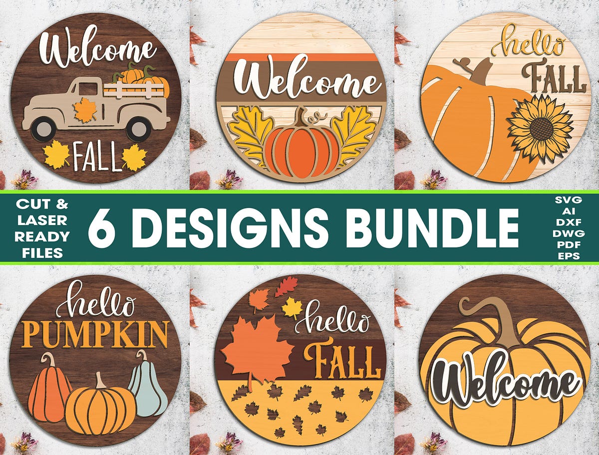 Bundle Hello Fall Door Sign Cut File Svg Free | by Aetherarcadia | Aug ...