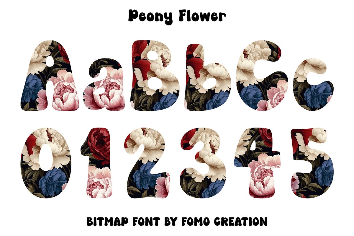 Peony Flower Font | by Sophiasovereign | May, 2024 | Medium
