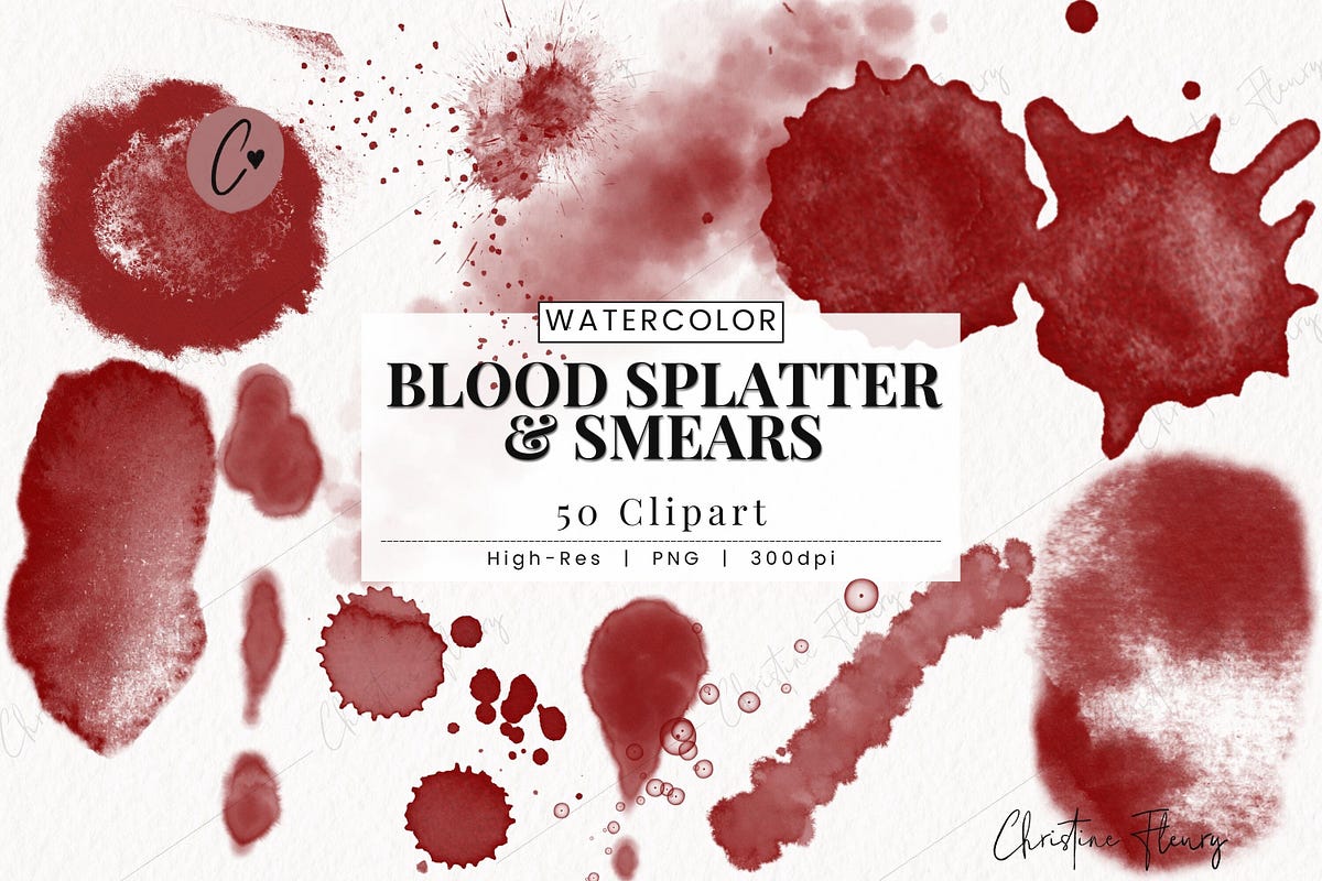 Watercolor Blood Splatter Clipart Free | by Vividecho | Medium