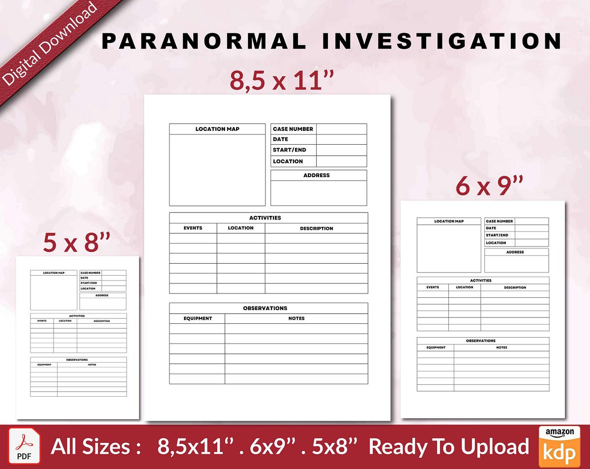 PARANORMAL INVESTIGATION 120 pages Ready to Upload PDF used as Low ...
