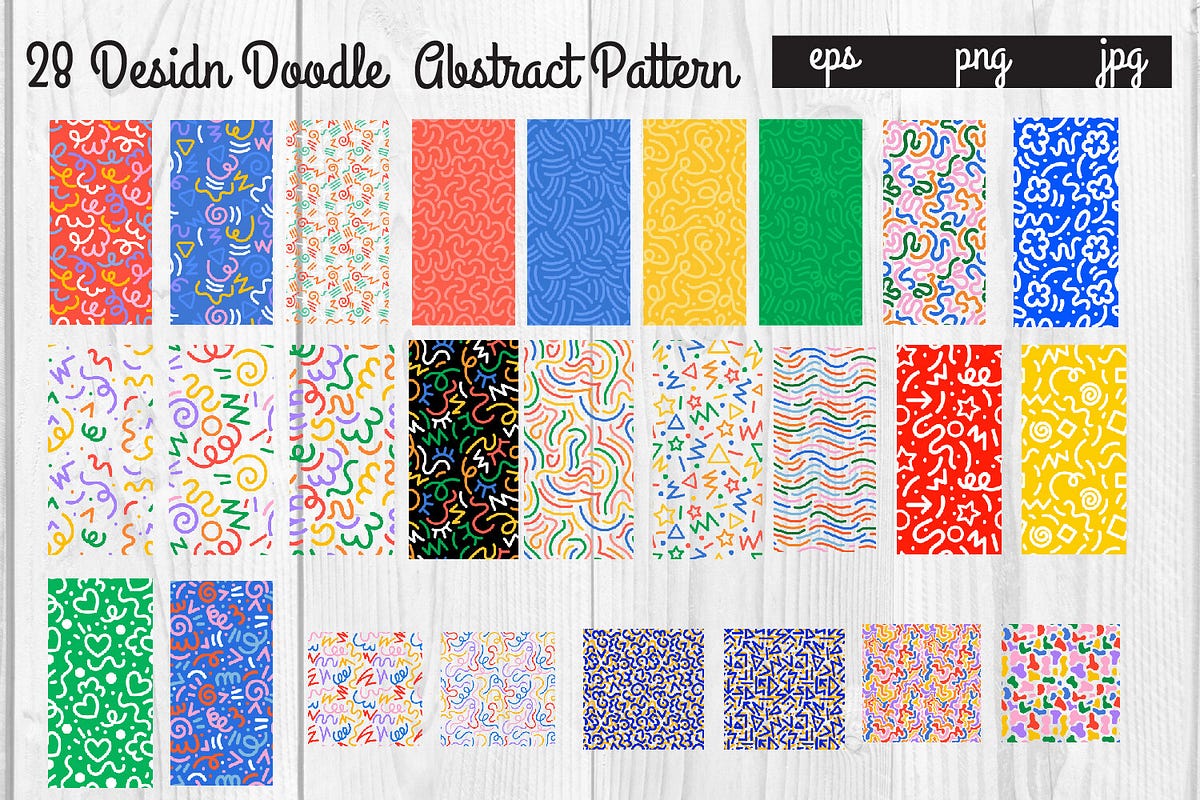 Bundle Full Color Doodle Pattern - Vladpatani - Medium
