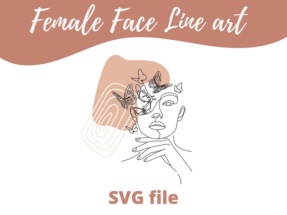 Female Face Line Art SVG, Boho Women SVG Free Download | by ...