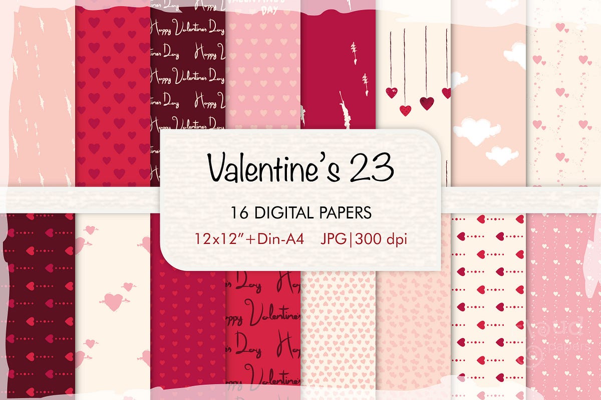 Valentine’s Day 23 Digital Papers | by Vectorverve | Jul, 2024 | Medium