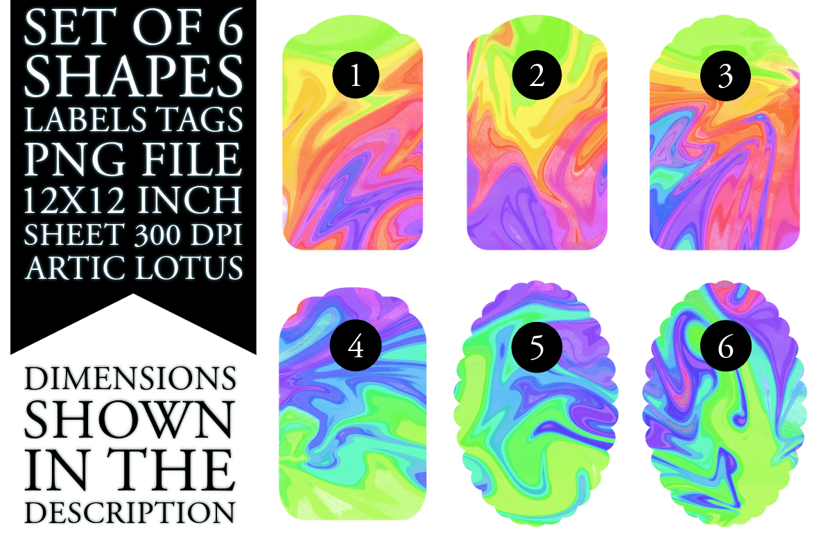 Marbled Rainbow 6x Tags | by Lijungh | Medium