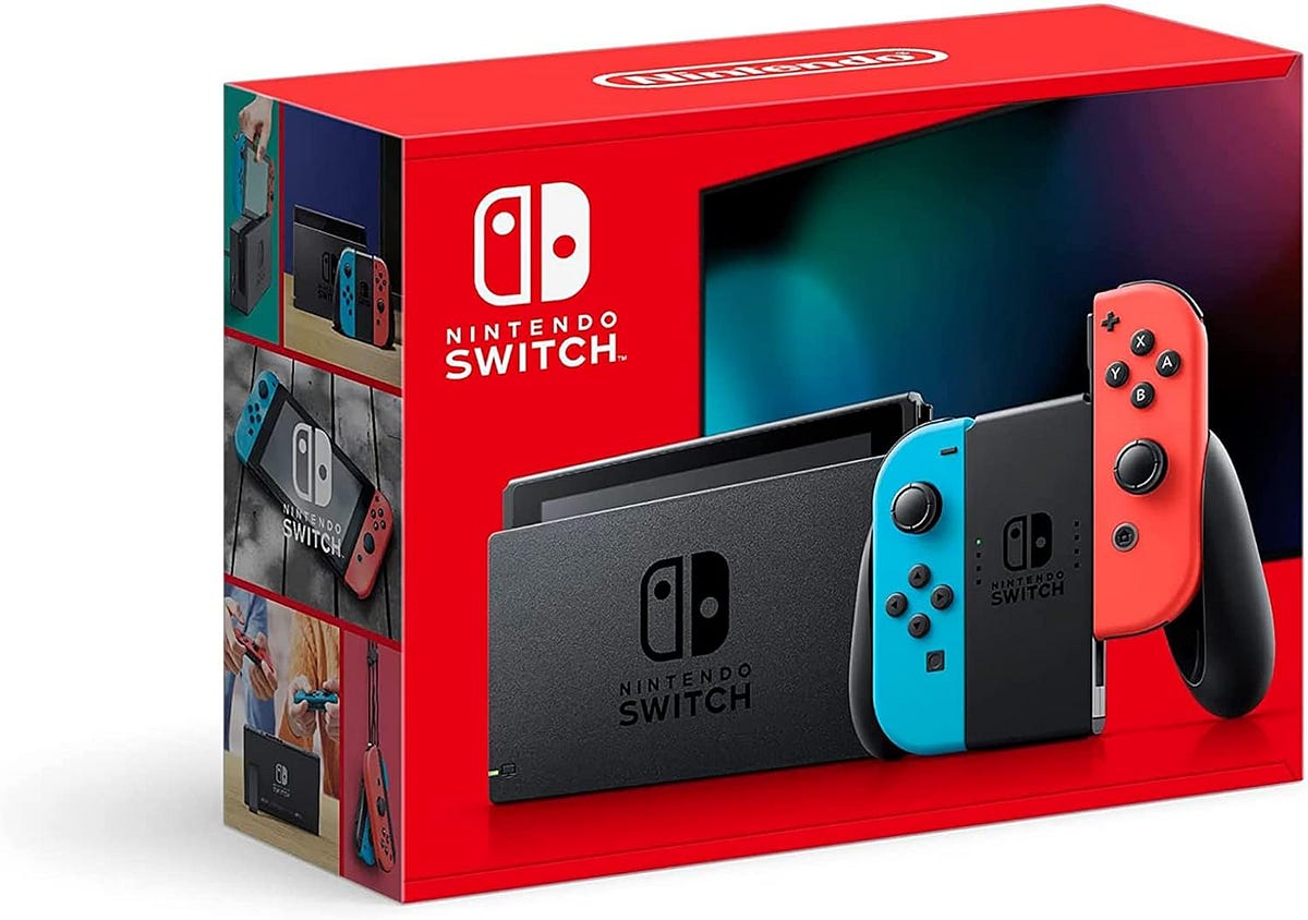 Exploring the Nintendo Switch™ with Neon Blue and Neon Red Joy‑Con ...