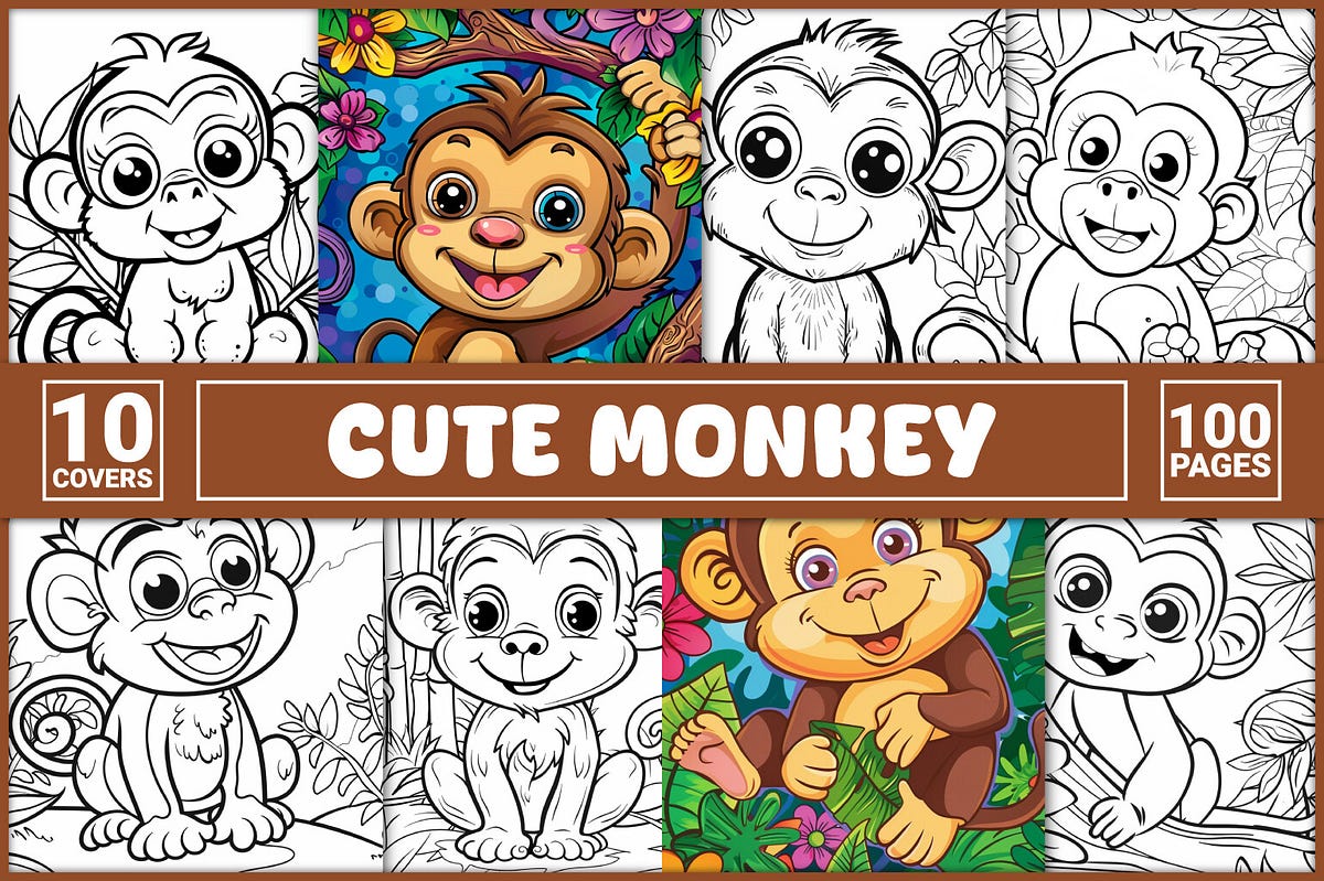 100 Monkey Coloring Pages Kids Coloring Pages | by Izukumi | May, 2024 ...