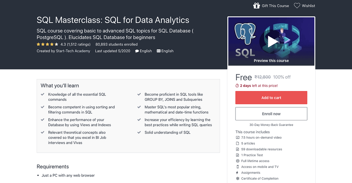 SQL Masterclass: SQL for Data Analytics | by FresherCooker.in | FresherCooker | Medium