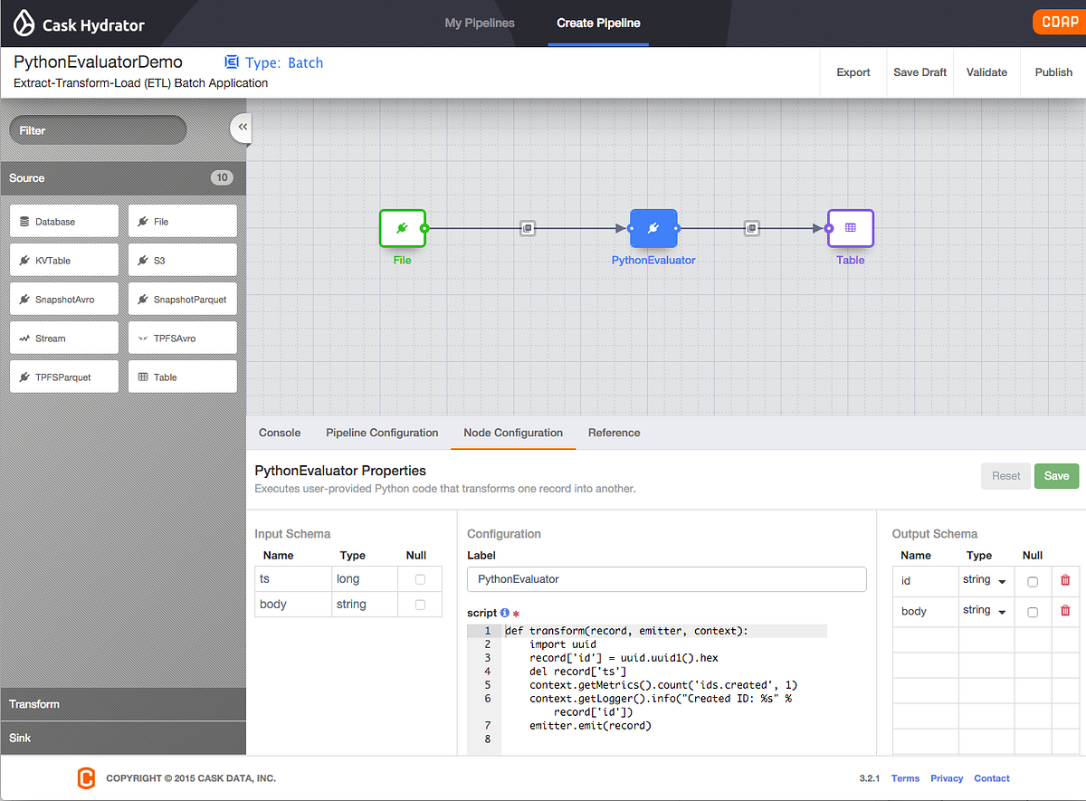 A Hydrator Python Transform for Python nerds like you and me! | by cdapio | cdapio | Medium