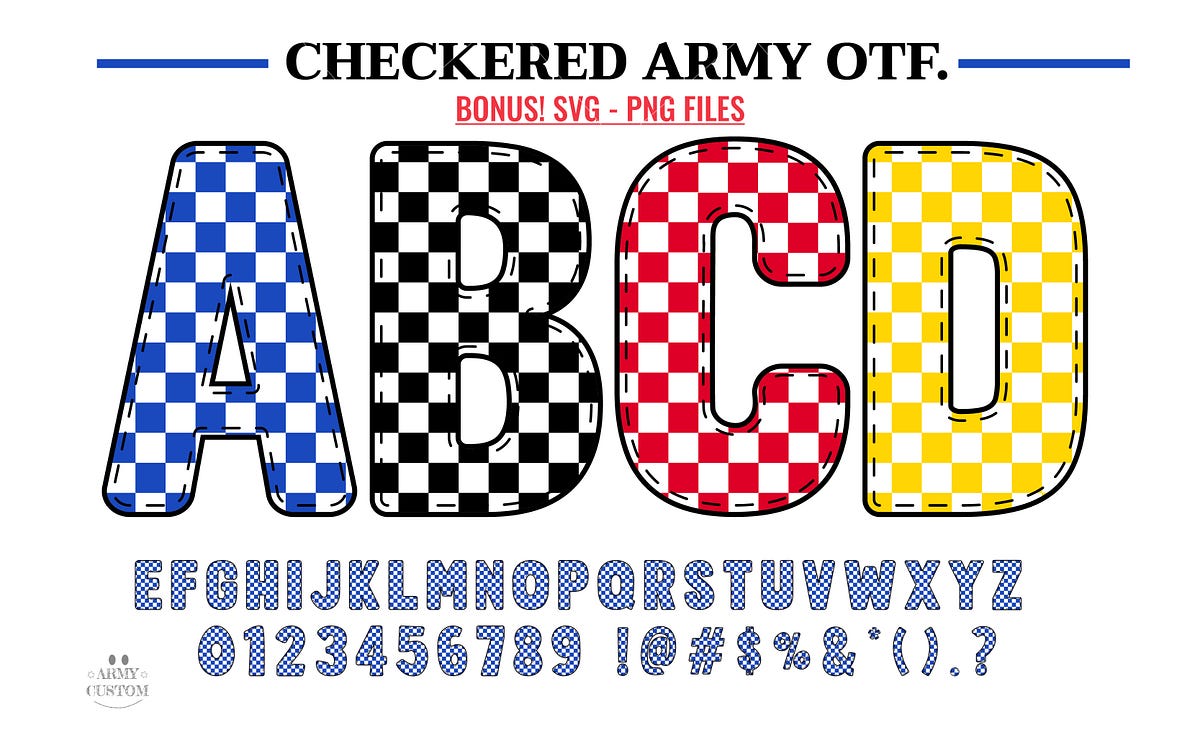 Checkered Army Font | by Sophiaspectra | Jun, 2024 | Medium