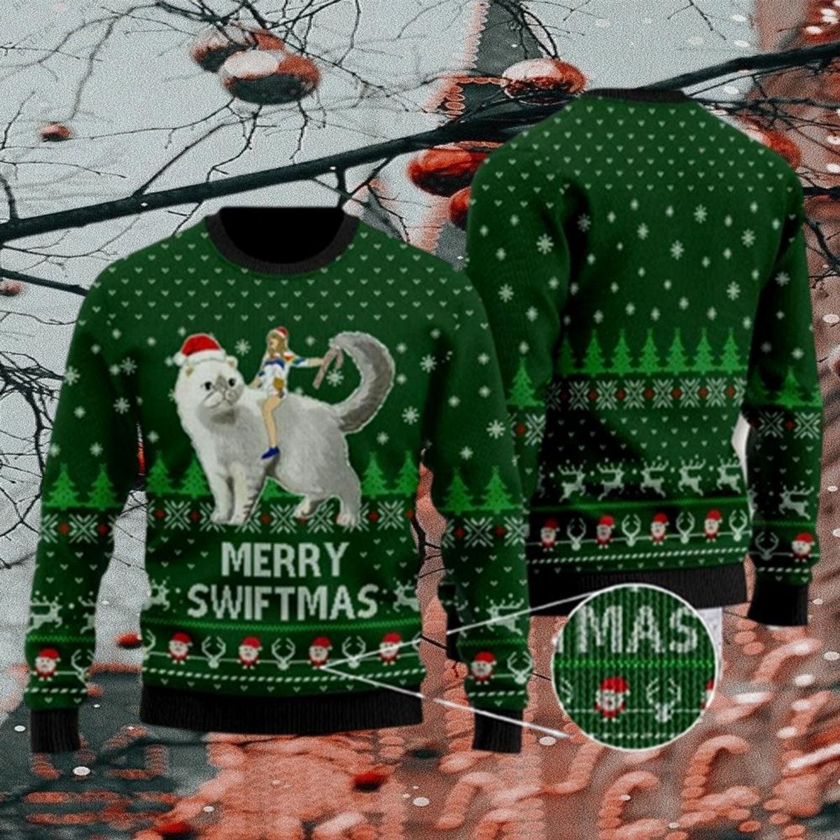 Taylor Swift with Cat Merry Swiftmas Ugly Christmas Sweater Jumper | by ...